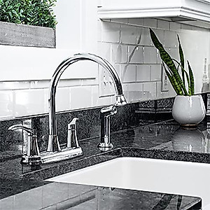 EZ-FLO 10717 Two-Handle High-Rise Kitchen Faucet with Matching Side Spray, Chrome