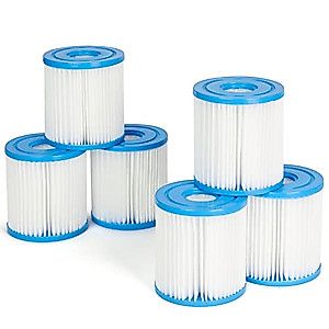 JUWO 6-Pack Type H Pool Filter Kit Replacement for Intex 330 GPH Above Ground Pool Pump, Replace Type H