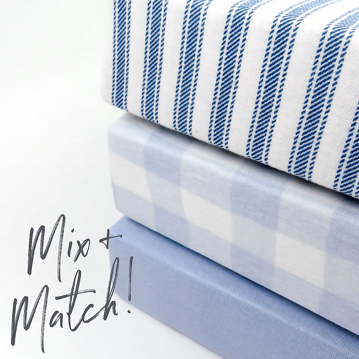 HonestBaby Fitted Crib Sheets Fits Standard Mattress Bassinet, Mini Prints 100% Organic Cotton Baby Boys, Girls, Unisex, Kentucky Blue Fitted Crib Sheet, One Size