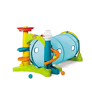 Little Tikes Learn & Play 2-in-1 Activity Tunnel with Ball Drop Game, Windows, Silly Sounds, Music, Accessories, Collapsible for Easy Storage- Gifts for Kids, Toy for Boys Girls Age 1 2 3 Year Olds