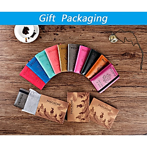 Passport Holder Cover Wallet Travel Essentials RFID Blocking Leather Card Case International Travel Must Haves Travel Accessories for Women Men(101#Coffee Grey)