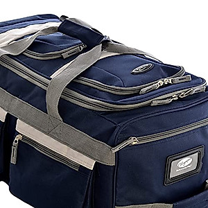 Olympia U.S.A. 22 inch Jumbo size 8 Pocket U shaped Lightweight Water Resistant Rolling Duffel Bag, Suitcase with Push Button Hide Away Retractable Handle,