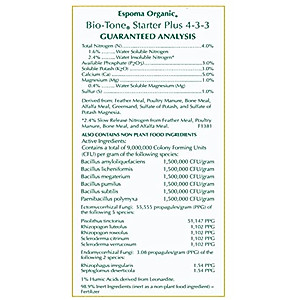 Espoma Organic Bio-Tone Starter Plus All Natural Plant Food - 4 lb Bag BTS4