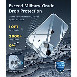 FNTCASE for iPhone 15 Phone Case: Clear Slim Shockproof Cell Phone Protective Cover | Anti Yellowing Scratch Proof Drop Proof Tough 5G Mobile Phone Protection Bumper 6.1 inch (Clear)