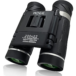 MAXVITAVELA 200x22 High Power Compact Binoculars with Clear Low Light Vision, Large Eyepiece Waterproof Binocular for Adults Kids, Easy Focus Bird Watching, Outdoor, Hunting, Travel, Black
