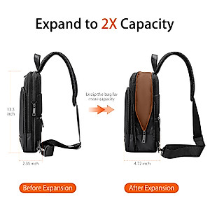 Dolomy Sling Backpack Sling Bag Crossbody Shoulder Bag, Multipurpose Chest Bag Travel Hiking Daypack for Men