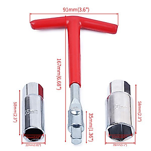 MIKKUPPA Spark Plug Socket Wrench, T-handle Universal Spark Plug Wrench 16mm (5/8") & 21mm (13/16") Remover Installer