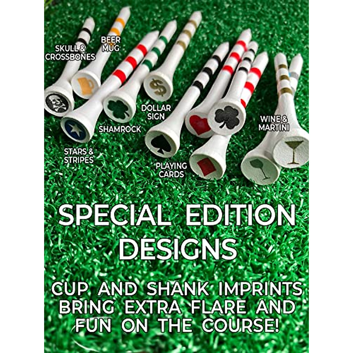 PrideSports 2-3/4" Shamrocks Tees,White,PS23445S