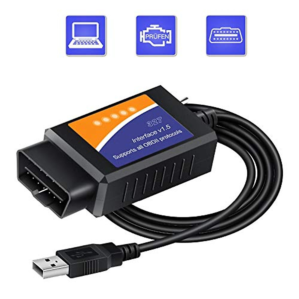 Yctze Diagnostic Connector Cable, Automotive USB Interface Checking Tool for Car