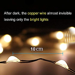 AMIR Upgraded Solar String Lights, 39Feet 120 LED Mini Copper Wire Lights, 8 Modes Waterproof Fairy Lights, Indoor Outdoor Solar Decoration Lights for Patios, Home, Parties (Warm White - Pack of 2)