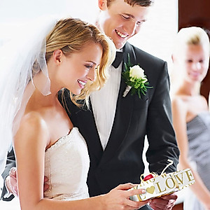 Love Forever Wedding Letter With Hearts White & Gold Foil Design Wrapping Paper Folded Flat 4 Sheets 20x28 inches Per Sheet For Weddings, Bridal Showers, Engagements