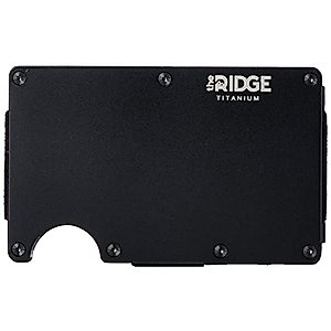 The Ridge Titanium Money Clip, Wallet Thinner Than Smartphones, Black