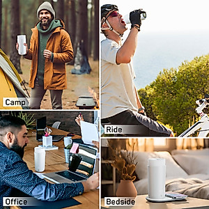 LEGARDLILIU Temperature Control Heated Coffee Mug Smart Self Heating Travel Mug 12 Oz App Controlled Warmer Mug 4-10 Hour LED Display Keep Coffee Hot All Day Fast Wireless Charger Base Pear White