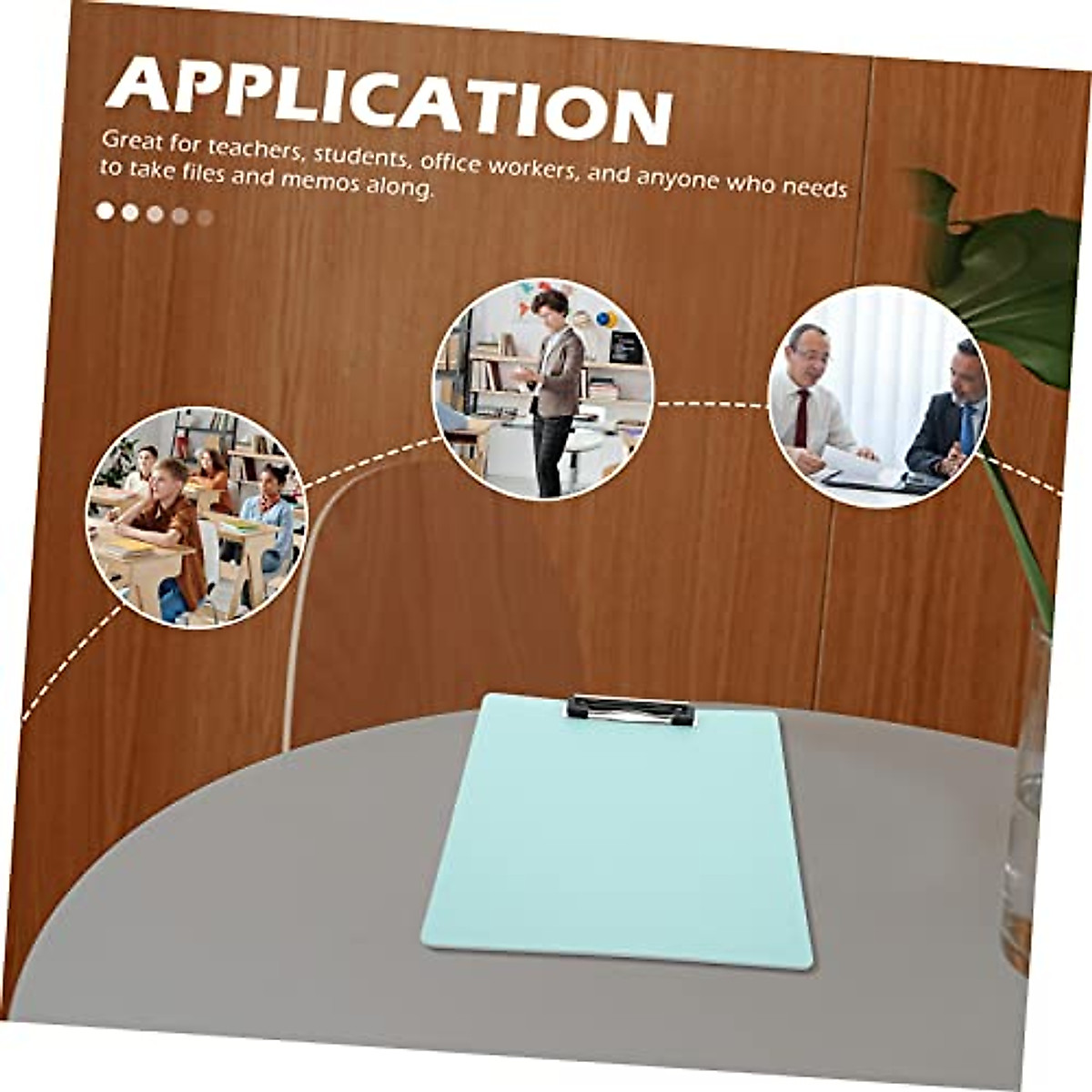 DECHOUS 2pcs A4 Folder Board Paper Folders Plastic Folder Office Binders Clipboard with Low Profile Clip Writing Pad Profile Clips Document Clipboards Exam Paper Clips Writing Clip Boards