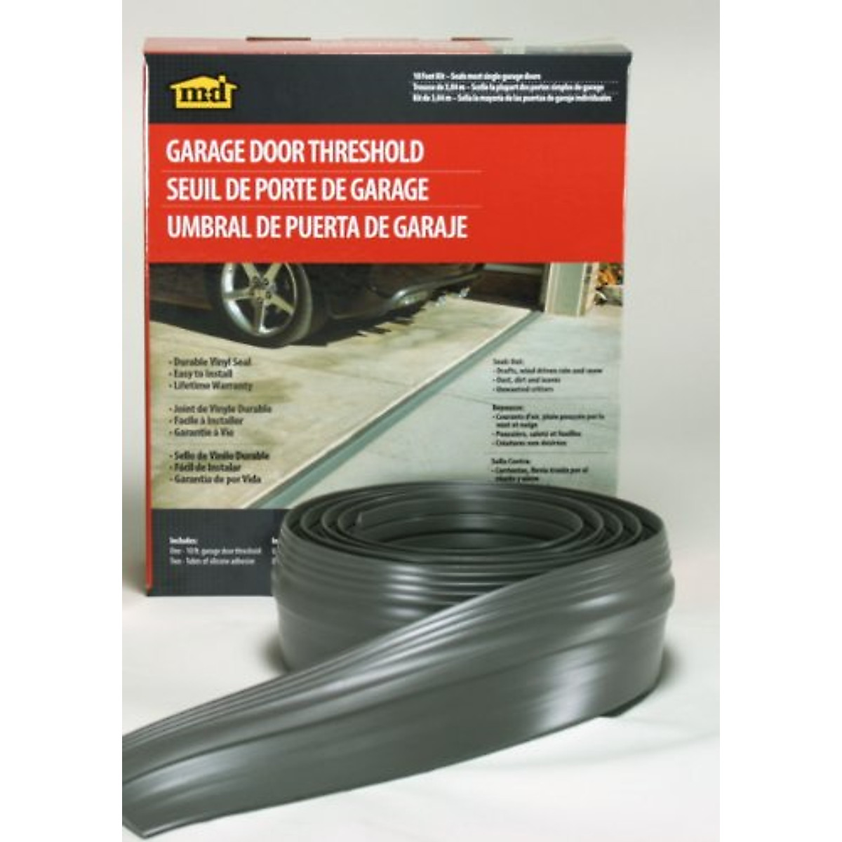 M-D Building Products 50100 10 ft. Gray Vinyl Garage Door Threshold Kit