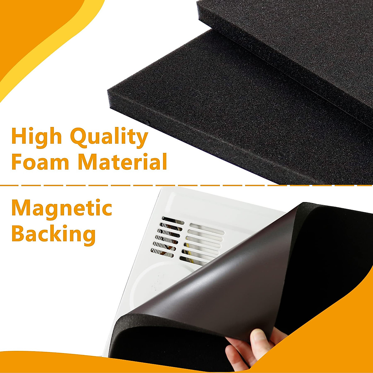 Powrocket Window Air Conditioner Drip Cushion,24" x 17" x 3/4" Removable Foam Cushion with Easy Installation Magnetic Back for Window AC Units