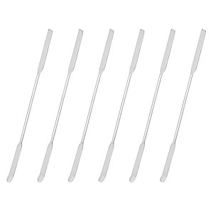 EISCO 6PK Chattaway Spatulas, 7.9" - Stainless Steel, Polished - Dual Ended, Flat & Bent End