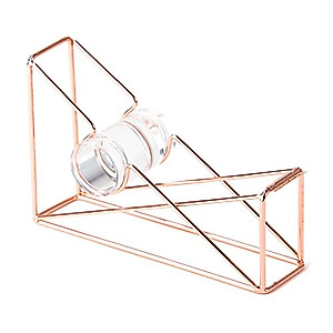 U Brands Desktop Tape Dispenser, Wire Metal, Copper/Rose Gold - 858U06-48