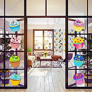 Birthday Cupcakes Cutouts Classroom Bulletin Board Cutouts Chart Decorations with Glue Point Dots for Classroom Bulletin Board School Birthday Party Accent Calendars, 9.6 x 11.6 Inch