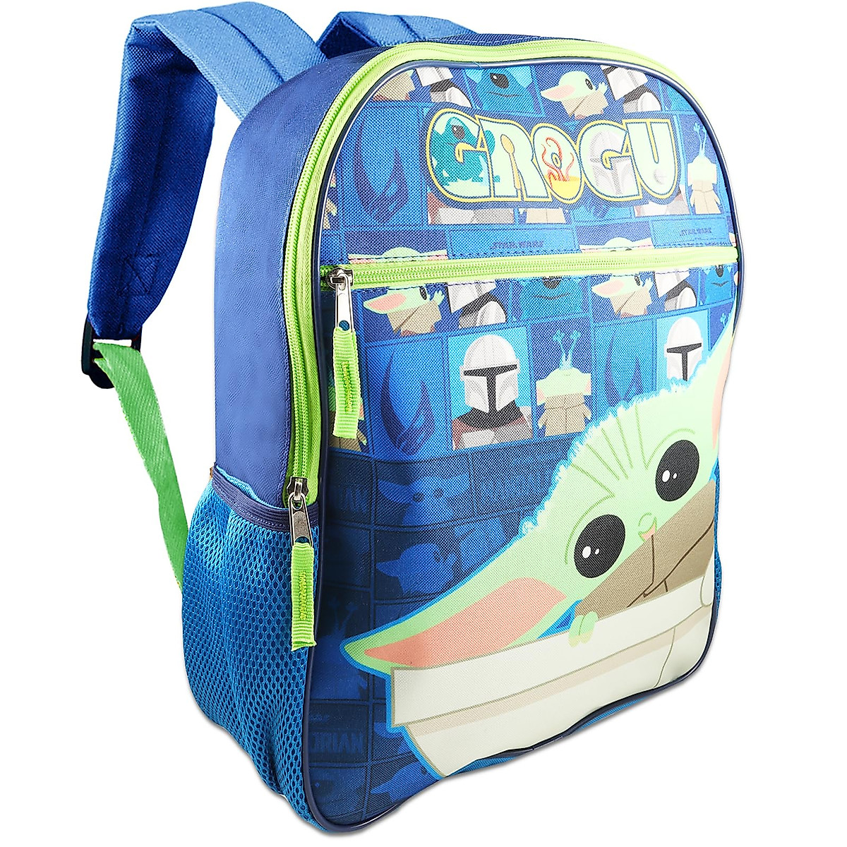 Baby Yoda Store Baby Yoda Backpack Set - Mandalorian School Supplies Bundle with 16 Backpack Plus Baby Yoda Water Bottle, Star Wars