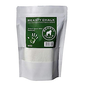 Beasty Chalk - Chalk Ball, 80 gram - Premium Gym Chalk in Refillable Sock - Non Toxic - Great for Climbing, Gymnastics, Weightlifting, Crossfit, Pool, Training