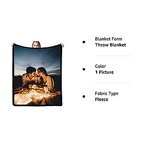 Custom Blanket with Photos/Text, Personalized Throw Blanket Cozy Fleece Customized Picture Blanket for Family Friend Pet Christmas Birthday Wedding Gifts 80*60Inch
