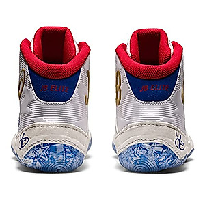 ASICS Men's JB Elite IV Wrestling Shoes, 9, White/Rich Gold