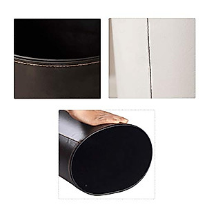 LEGU Trash cans Classic Leather Trash Can Without Lid Round Storage Bin, Recycle Dustbin for Kitchen, Office and High Class Hotel 10L/2. 6 Gallon Garbage Cans (Color : Brown)