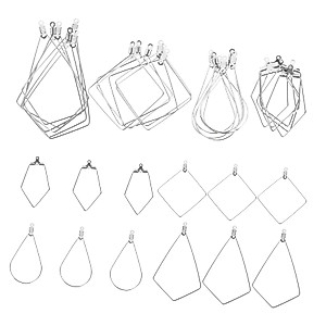 VILLCASE 3sets Earring Findings Charms Round Earring Circle Charms Jewelry Making Hoops for DIY Projects 24pcs*3