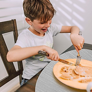 AHHFSMEI Placemats for Dining Table Woven Vinyl Plastic Place Mats Non-Slip Heat Insulation Stain Resistant Table Mats Washable Easy Clean 18.8x13 inches Placemats (Grey, 6)