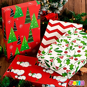 JOYIN 12 Pcs 14" x 9.5" x 2" Christmas Tone Shirt Wrap Boxes ​with Lid and Base, Clothes, Wrapping Robe Boxes,Gift Boxes, Xmas Goody Gift Boxes for Christmas, Birthdays, Wedding, 4 Designs