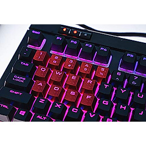 13 Keys Non-Slip Backlit keycaps Gaming Performance FPS MOBA Key Caps OEM Profile for Corsair K70 RGB K95 K65 K68 K63 K100 Mechanical Gaming Keyboards DIY Replace (Red)