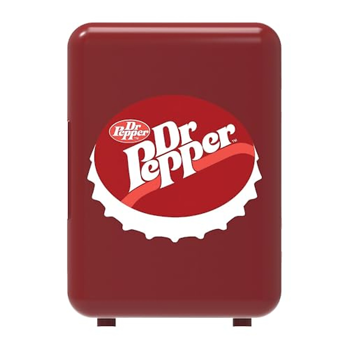 CURTIS MIS153DRP Dr. Pepper Retro Mini Portable Compact Personal Fridge Cooler, 4 Liter Capacity, 6 Cans, Makeup, Skincare, Freon-Free & Eco Friendly, Maroon
