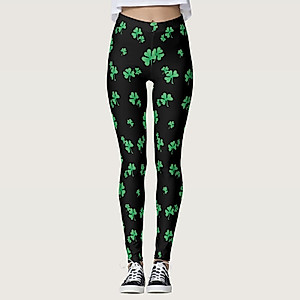 St Patricks Day Leggings for Women Plus Size Blessed and Lucky High Waist Running Pants Comfort Butt Lift Yoga Pants for Women,Compression Leggings,Yoga Leggings for Women C