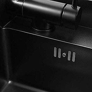 oiakus Hidden Stainless Steel Sink, Kitchen Sink Single Bowl, Small Size Bar Sink Workstation, with Folding Tap and Drain Kit, Topmount/Undermount Moun, 45 * 30cm