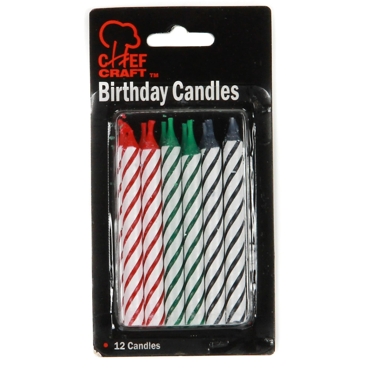 Chef Craft Classic Large Spiral Birthday Candle, 3 inches in Length 12 Piece Set