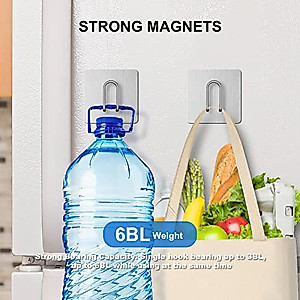 ESINAM Magnetic Paper Towel Holder Upgraded Version, Strong Magnets RV Paper Towel Holder Wall Mount for Refrigerator & Grill, Pegboard Hanging Paper Towel Holder - Premium Silver Stainless Steel