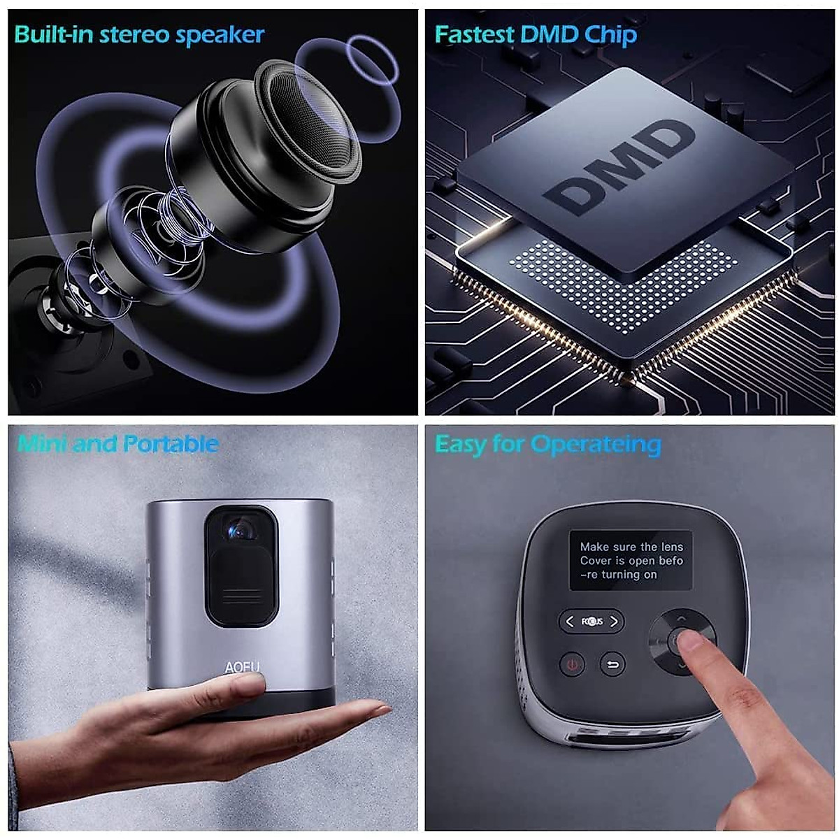 Wi-Fi Mini Projectors,150 ANSI Lumen Portable Projector,Native 1080p Full HD Resolution,110 Inch Picture,Movie Projector