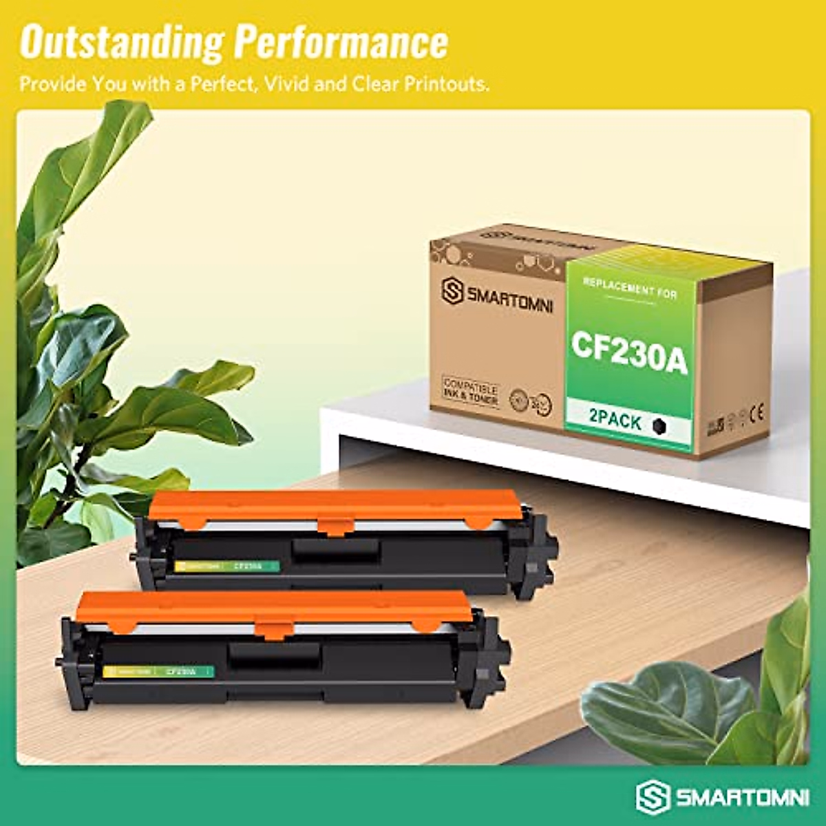 S SMARTOMNI 30A CF230A Toner Cartridge Compatible Replacement for HP 30A CF230A 30X CF230X Black Toner Use for HP Pro M203d M203dn M203dw MFP M227fdn M227fdw M227sdn (2 Pack)