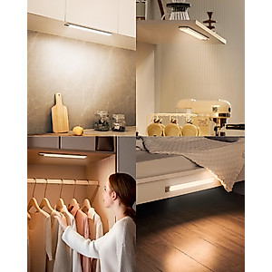 EZVALO Under Cabinet Lights,72 LED Under Cabinet Lighting Wireless Night Light, Battery Powered 3300K with Remote Control Under Counter Lights for Kitchen,Cabinet,Bedroom(Warm White) 2 Pack