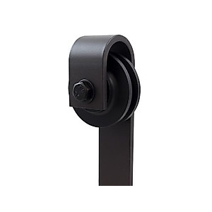 TMS 6.6 FT Country Dark Coffee Steel Sliding Barn Wood Door Hardware Antique