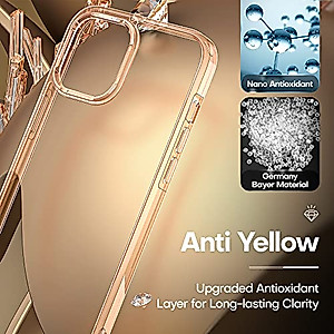 TAURI [5 in 1 for iPhone 12 Case, Non-Yellowing, with 2 Tempered Glass Screen Protectors + 2 Camera Lens Protectors, Shockproof Slim Phone Case iPhone 12, Drop Protection Rose Gold