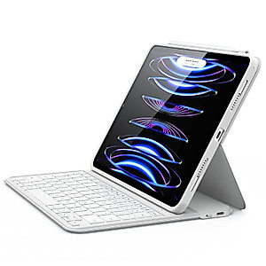 ESR iPad Keyboard Case for iPad Pro 11 inch (1st, 2nd, 3rd, 4th Generation) and iPad Air (4th, 5th Generation), iPad Magnetic Detachable Keyboard Case, Multi Adjustable Mode, Light and Portable, White