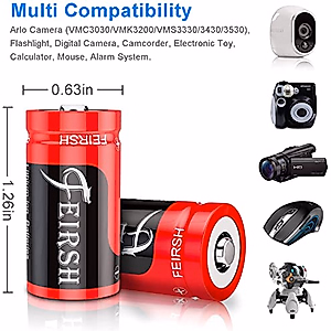 8 Pack Batteries and Charger, 3.7V Batteries for Arlo Wireless Security Cameras VMC3030 VMK3200 VMS3330 3430 3530 and Flashlights