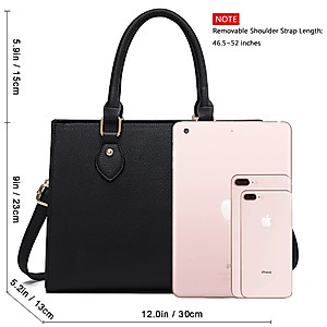 CHICAROUSAL Crossbody Purses and Handbags for Women PU Leather Tote Top Handle Satchel Shoulder Bags (1 LiZ Black)