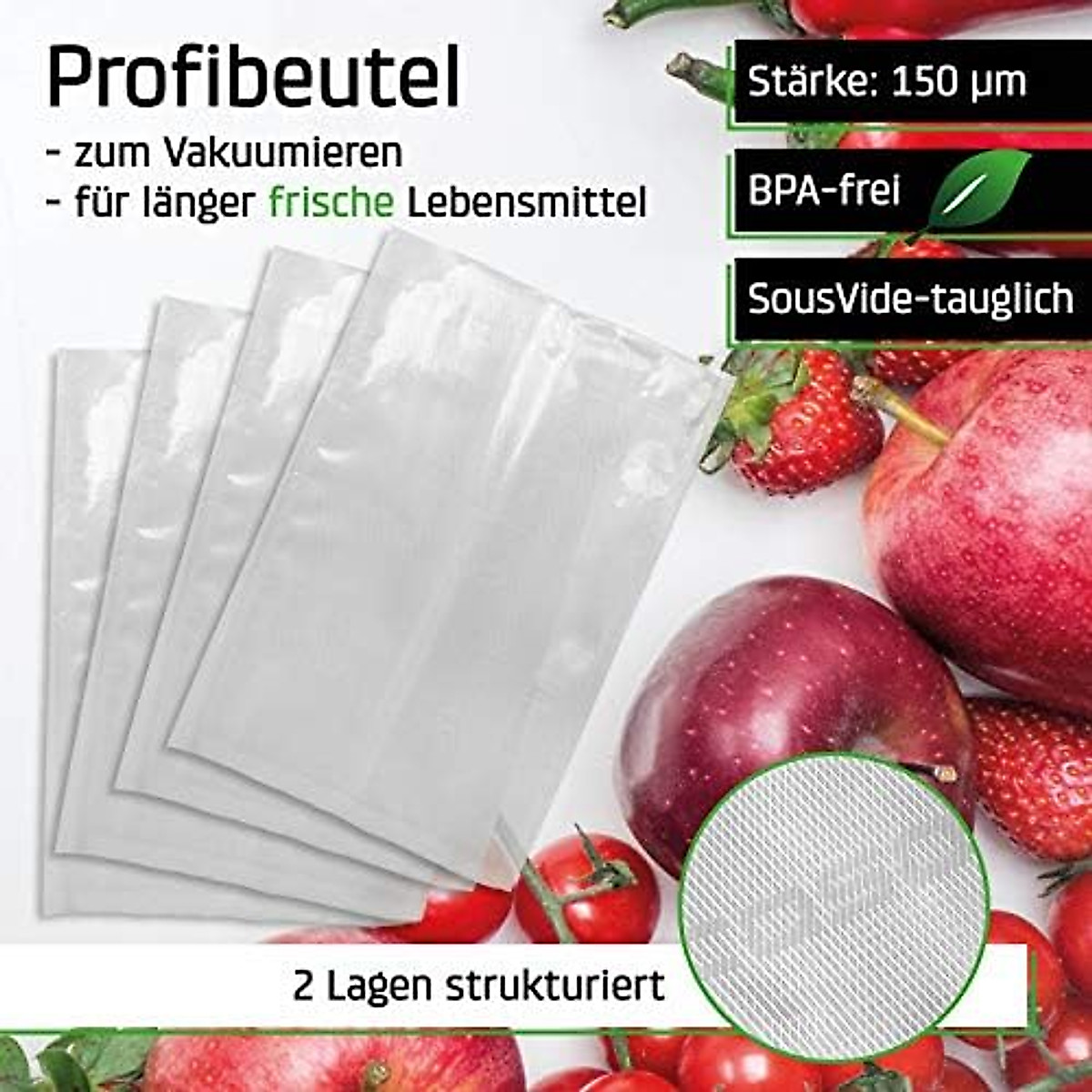 CASO Germany Vacuum Sealer Rolls, 7.9 by 236.2-Inch, Set of 2