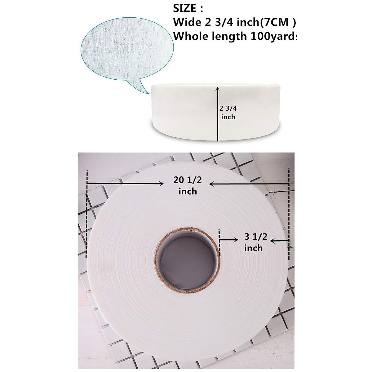 XICHEN 100Yards White large roll non-woven hair removal roll paper disposable beeswax hair removal special paper, underarm/hand/leg/bikini part Body Hair Removal