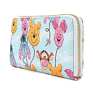 Loungefly Disney Winnie The Pooh Balloon Friends Zip Around Faux Leather Wallet