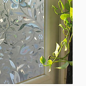 Frosted Glass Window Film Static Clings Non Adhesive Opaque Heat Control Removable,Window Privacy Film,Static Clings Removable Frosting Bathroom Door Window Covering, Non Adhesive