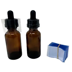 Clear Perforated Shrink Bands for Liquid Bottles and Dropper Bottles [7/8" - 1 1/8" Diameter] (100 Pack)